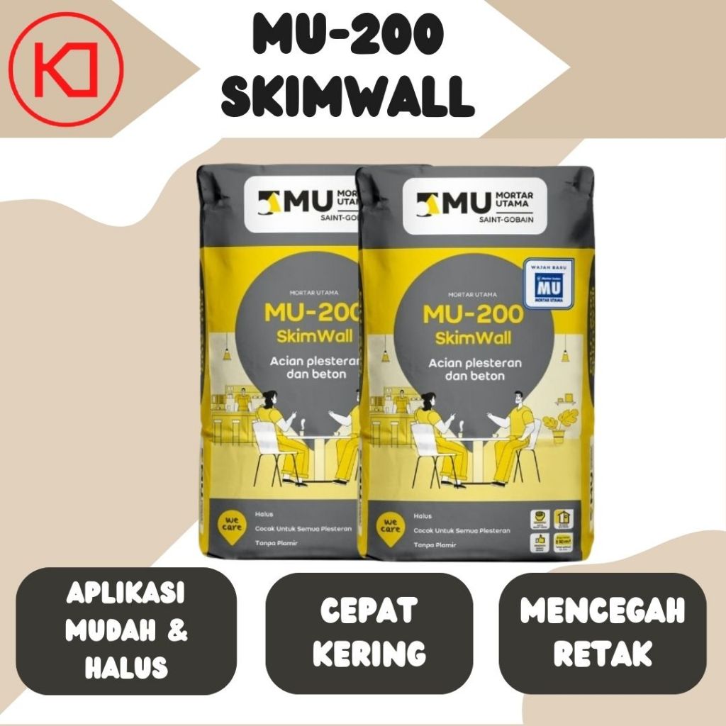 Jual Semen Mortar MU-200 SkimWall 20kg (KHUSUS DALAM KOTA) | Shopee ...