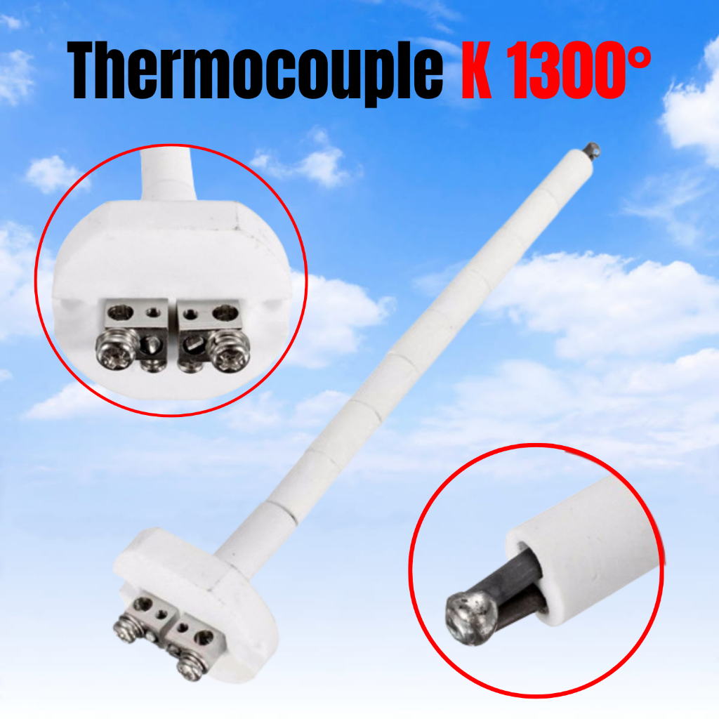 Jual Thermocouple High Temperatur Tipe K 1300 derajat Ceramic Kiln Furnace | Shopee Indonesia