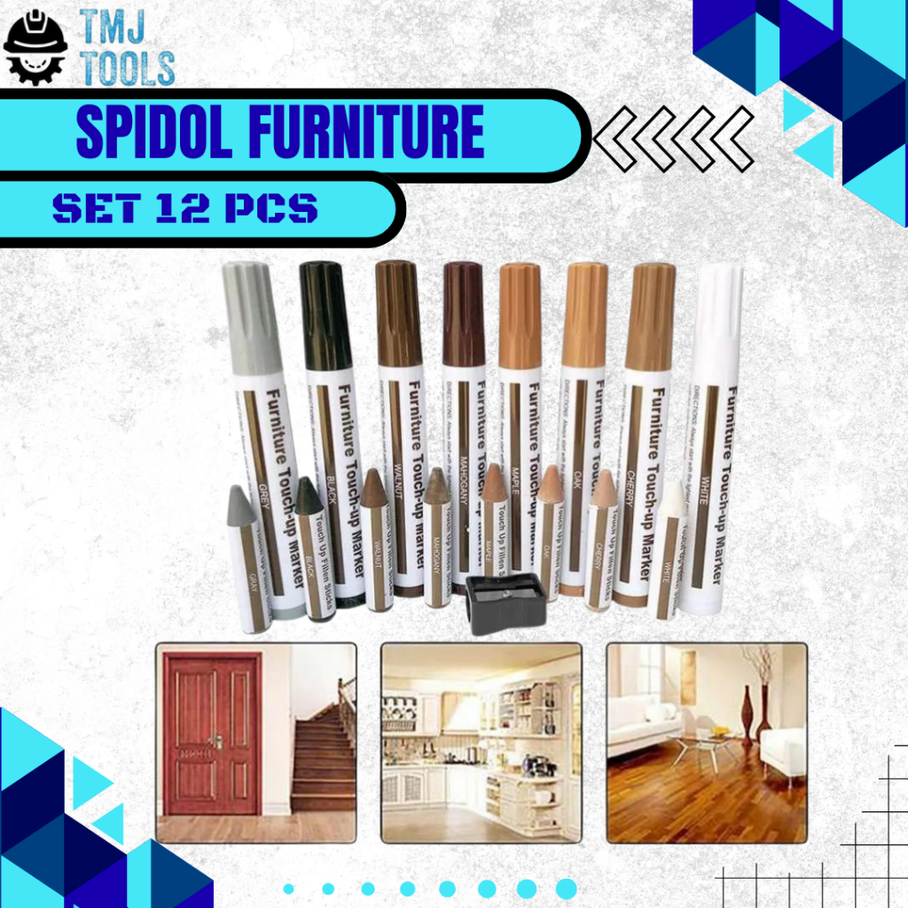 Jual Spidol Furniture Marker SET 12pcs Penghilang Goresan Kayu Touch ...