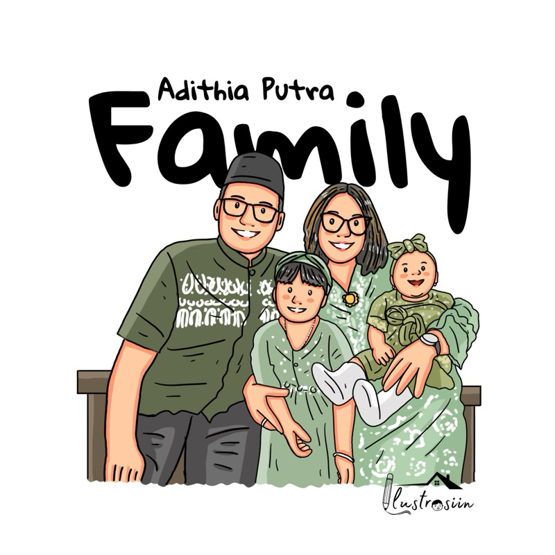 Jual Jasa Ilustrasi Digital ( Model Tulisan Family ) Gambar Digital ...