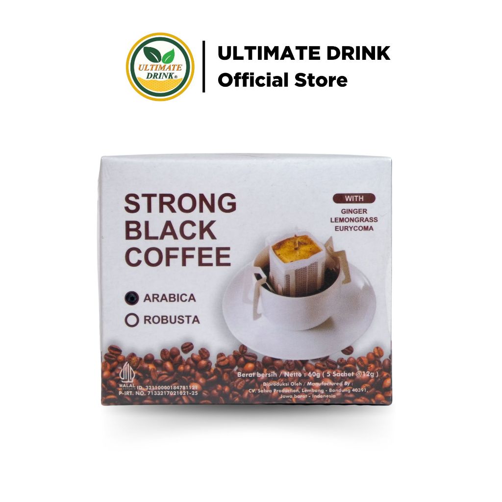 Jual ULTIMATE DRINK - Strong Black Coffee Dengan Rempah - Rempah (5 sachet @12g) | Shopee Indonesia