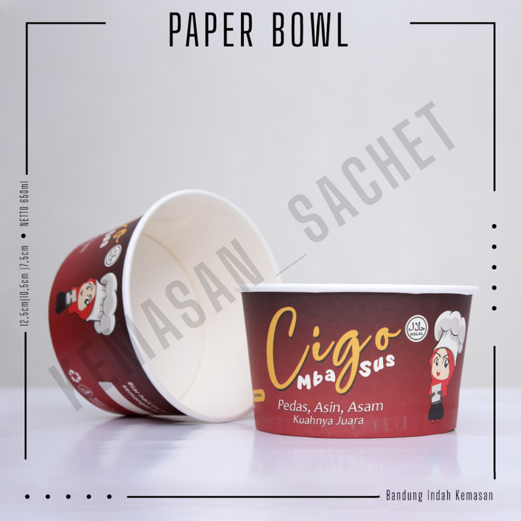 Jual Cetak Kemasan Paper Bowl Full Print Ukuran 650ml | Shopee Indonesia
