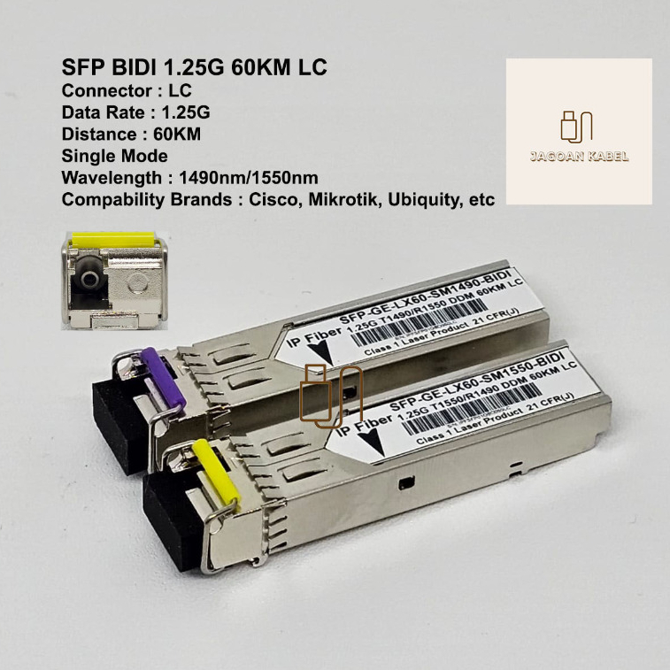 Jual SFP 1G BIDI 60KM l Singlemode LC Mikrobits, Mikrotik, Cisco ...