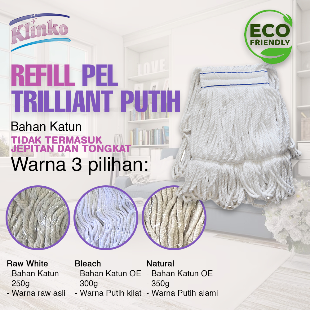 Jual Myhomey REFILL Alat Pel Lantai Putih Jepit Mop Triliant OE White ...