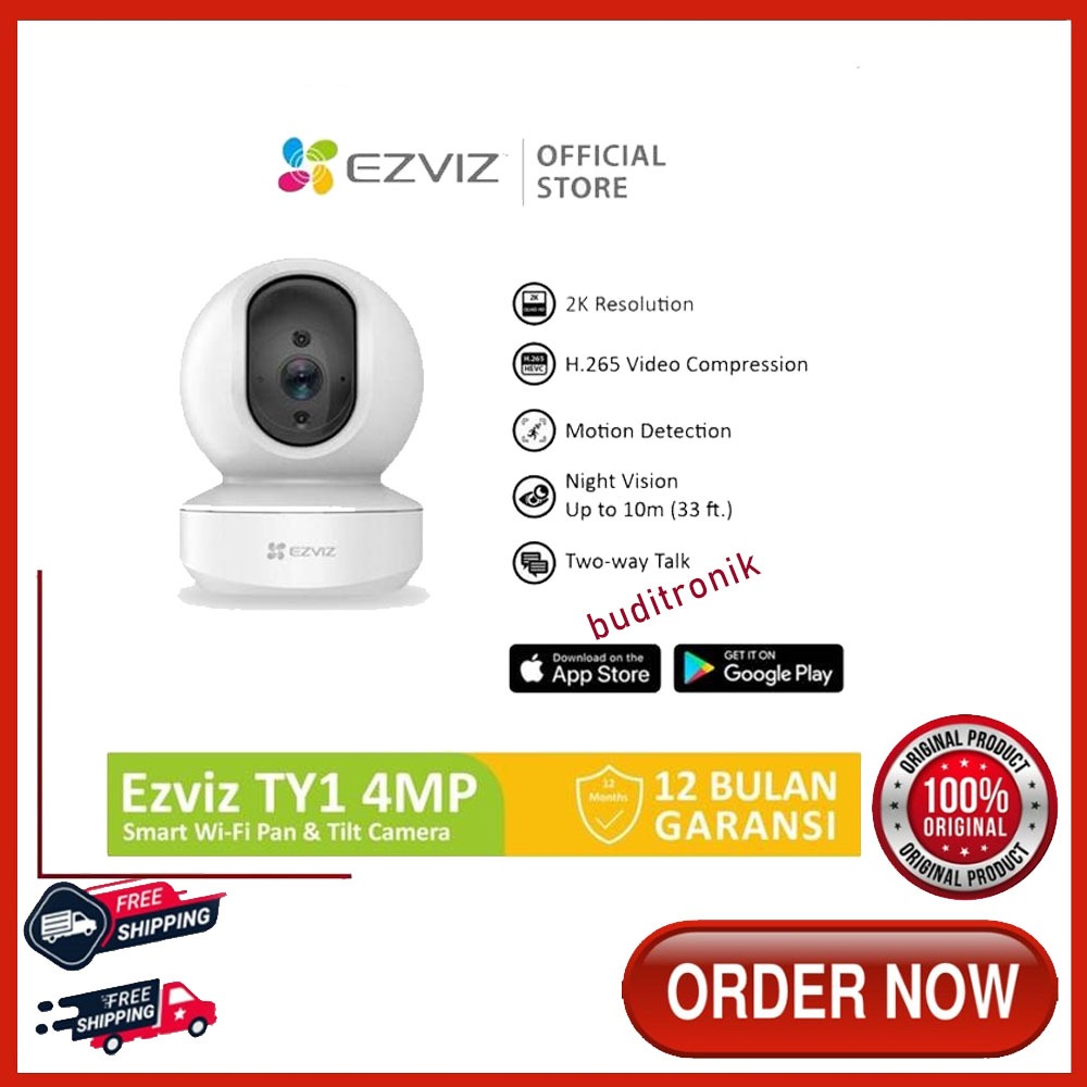 Jual Ezviz TY1 4MP Smart Wifi Pan Tilt IP Camera Cctv Indoor Two Way ...
