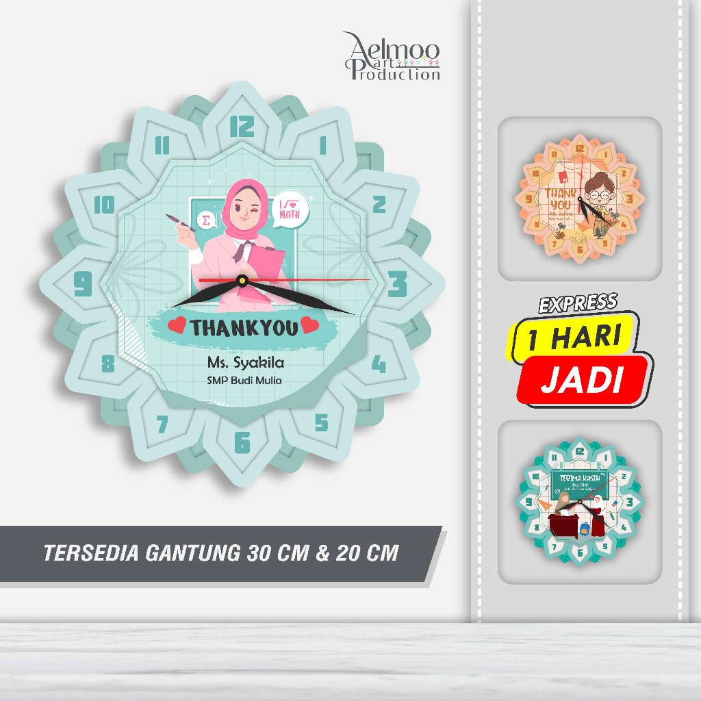 Jual JAM DINDING UNIK KADO HARI GURU NASIONAL WALL CLOCK CUSTOM HAMPERS ...