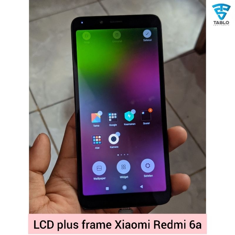 Jual LCD plus frame Xiaomi Redmi 6a Hitam original copotan bergaransi ...