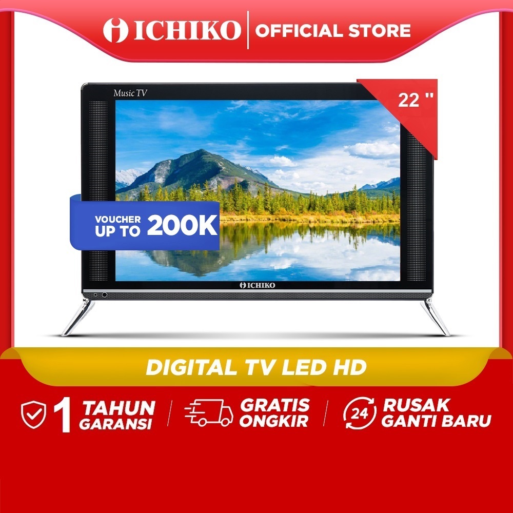 Jual ICHIKO TV LED Digital 22 Inch HD - USB / HDMI / USB / VGA ...