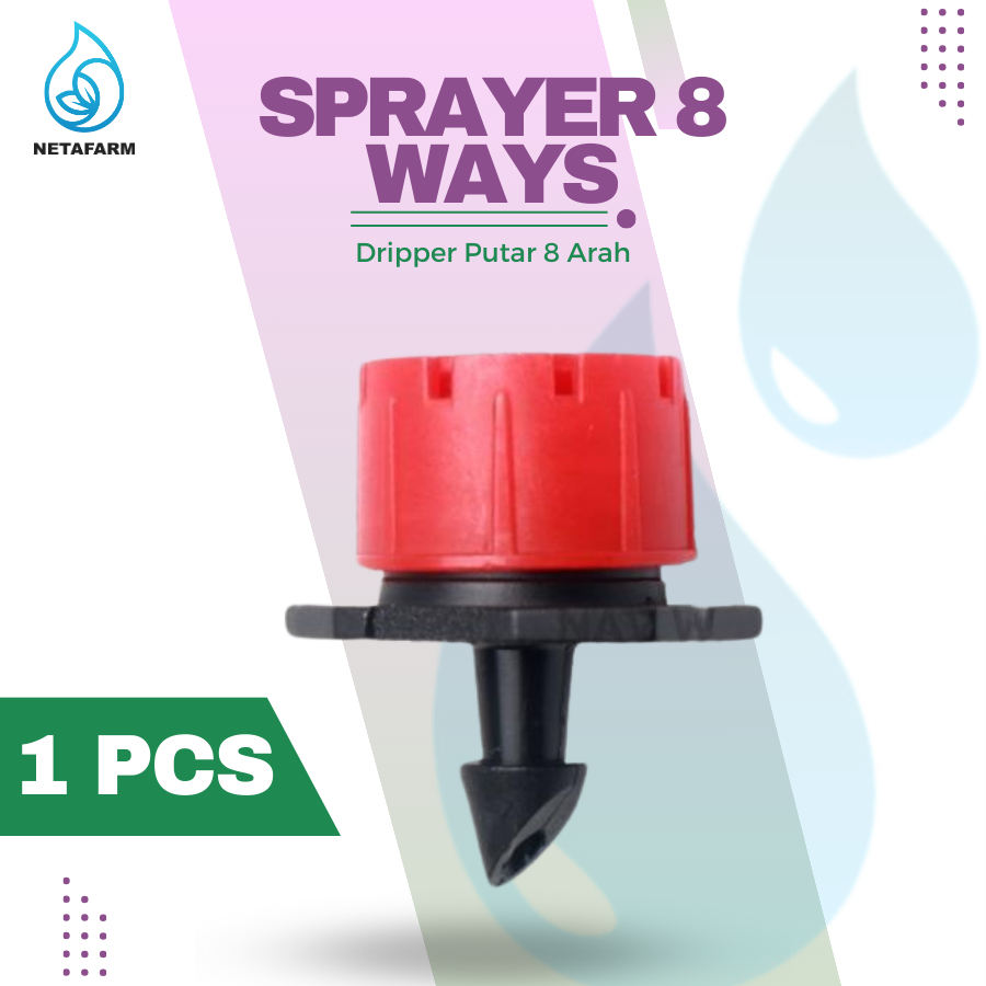 Jual Spayer 8 ways / Dripper putar 8 arah warna merah hitam ( satuan ...