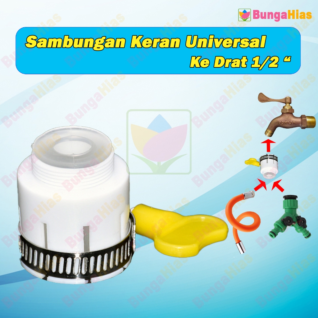 Jual Konektor Keran Universal Ke Drat 1/2 Inch Male Sambungan Tap ...