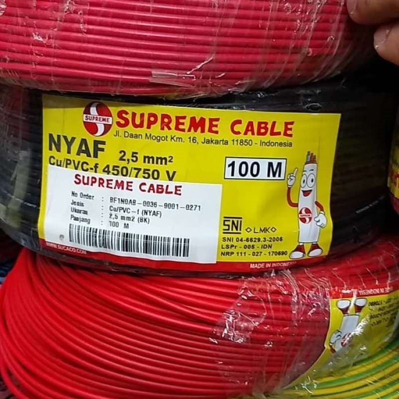 Jual KABEL NYAF 2,5MM 2,5 MM SUPREME METERAN SERABUT ECERAN 2.5 AUDIO MOBIL | Shopee Indonesia