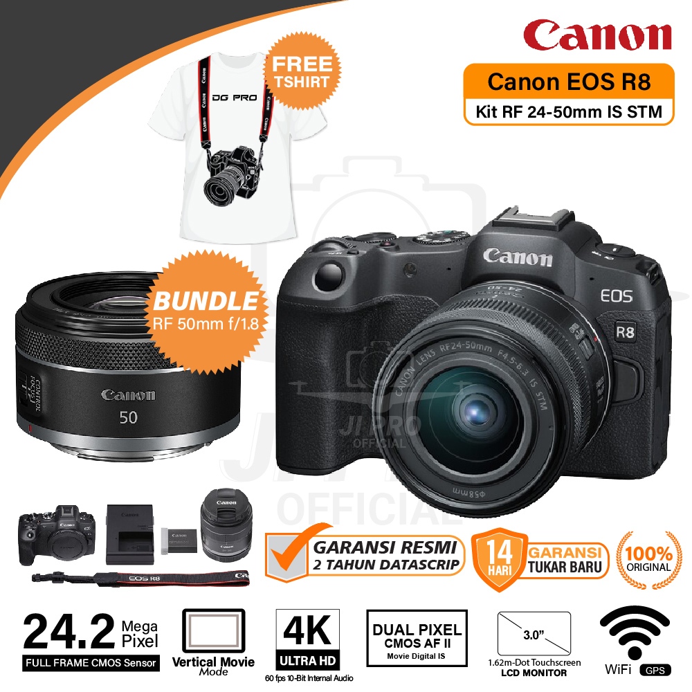 Jual Canon EOS R8 Kit RF 24-50mm IS STM Canon R 8 Kit RF24-50mm Resmi ...