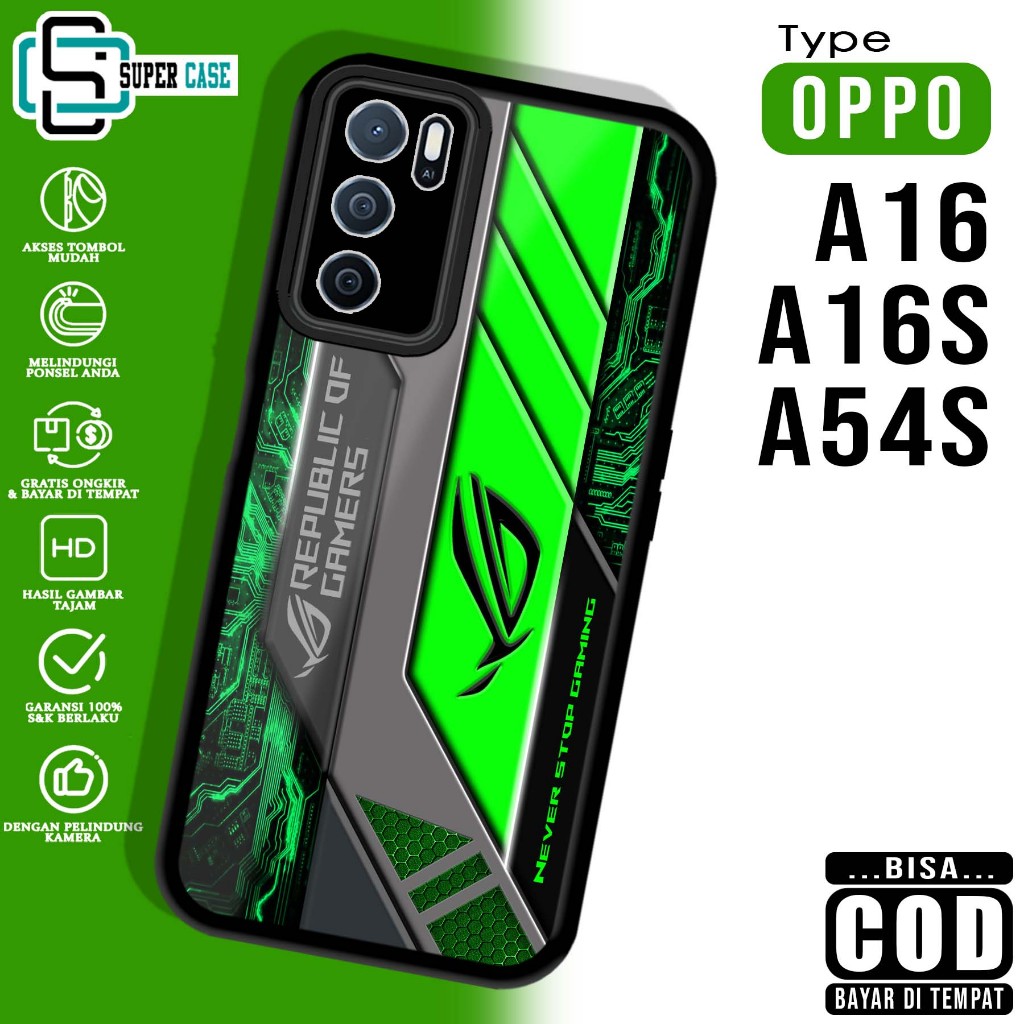 Jual Case OPPO A16 A16S A54S SuperCase Motif [ ROG1 ] Case handphone ...