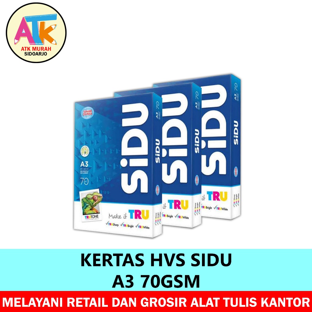 Jual KERTAS HVS SIDU A3 70 gsm | Shopee Indonesia