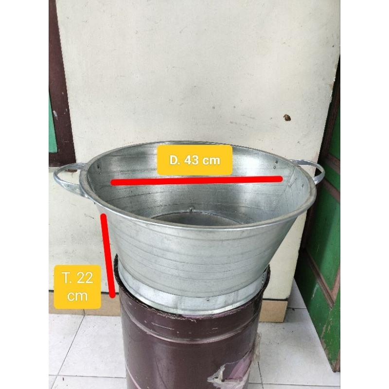 Jual Ember kumbahan kecil seng/Basin/Baskom besi | Shopee Indonesia