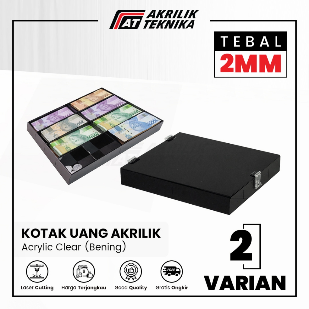 Jual Tempat Laci Akrilik Kotak Box Uang Cash Kasir Cash Drawer - Dengan ...