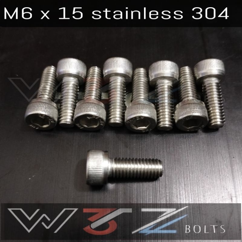Jual Baut stainless handmade m6 x 16 drat 10 16mm harga satuan baut L drat 10 | Shopee Indonesia