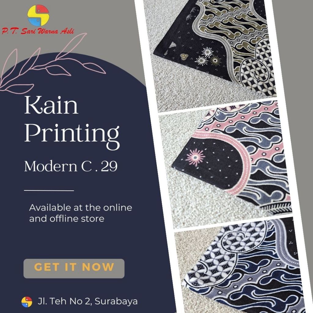 Jual KAIN KATUN PRINTING 30s (MOTIF BATIK MODERN) | Shopee Indonesia