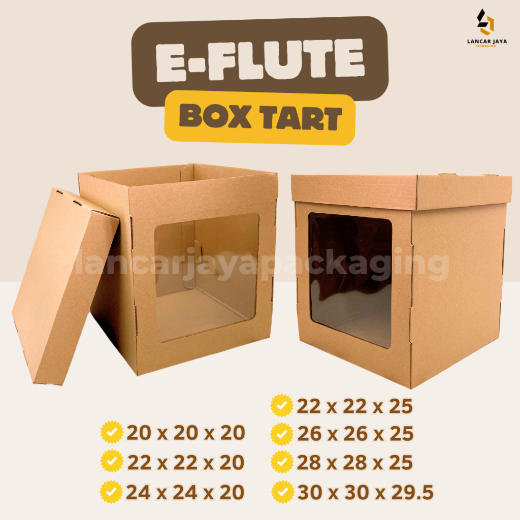 Jual E-Flute Dus Tart Tinggi Kotak Kue Cake Tingkat Kemasan Hampers ...