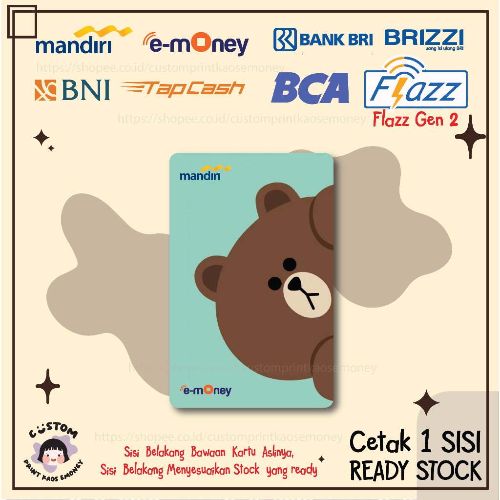 Jual KARTU EMONEY ETOLL ANIME KARTUN THE BROWN LINE BEAR CUTE BERUANG E ...