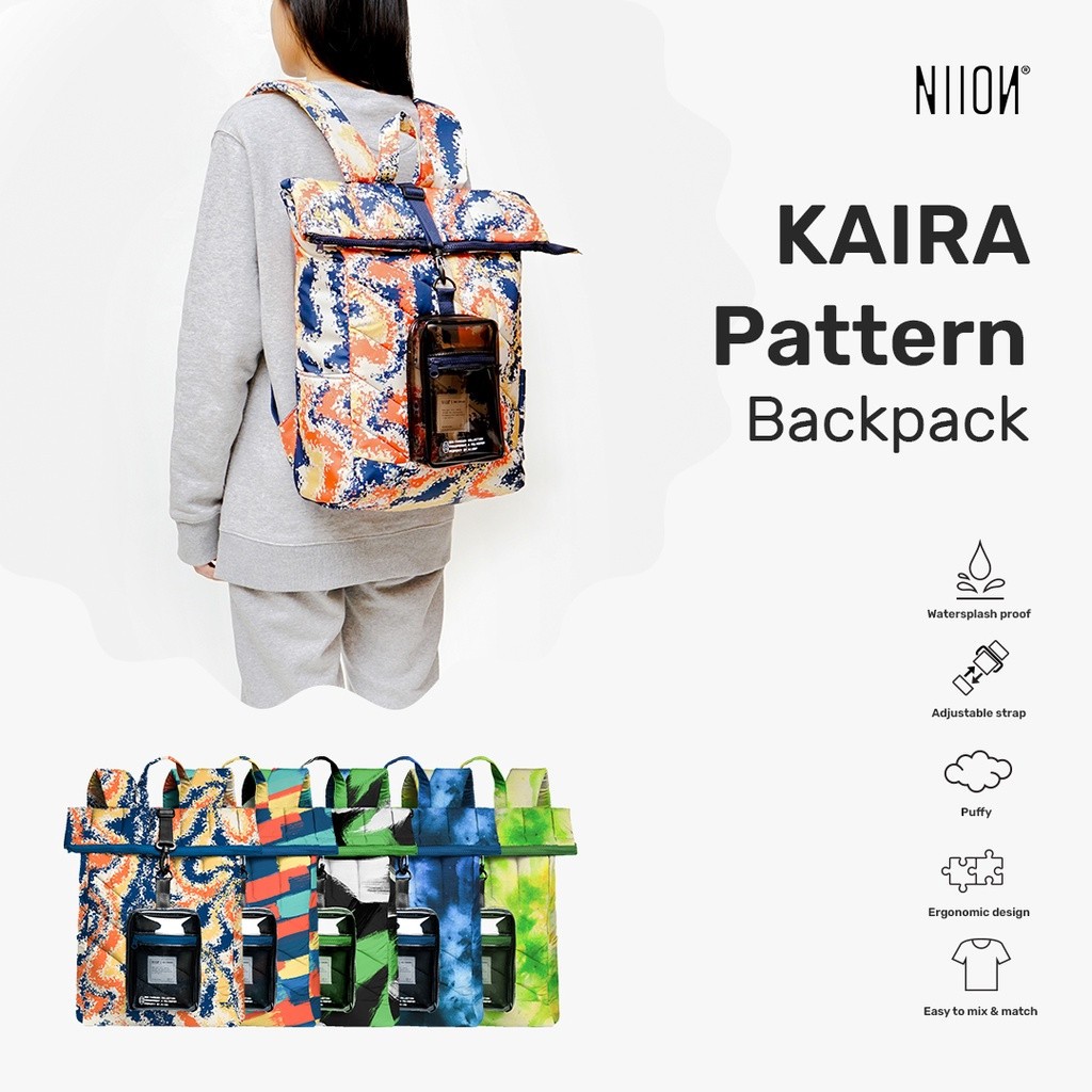 Jual Tas Ransel Punggung Backpack Unisex Pria Wanita Gulung NIION Kaira ...
