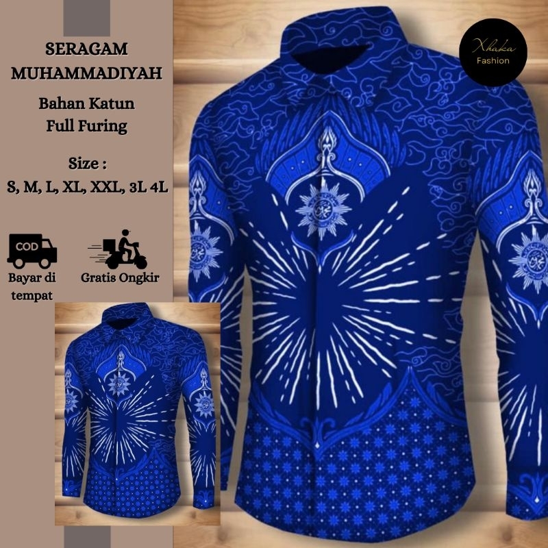 Jual Seragam Batik Nasional Muhammadiyah Terbaru Warna Biru Lapis ...