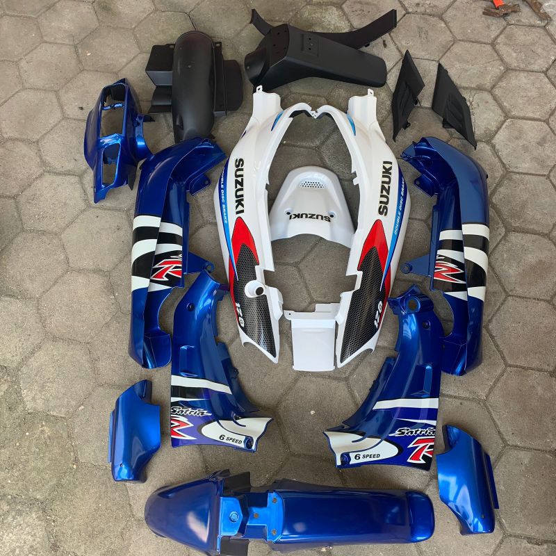 Jual fullset satria lumba 2tak 120cc warna biru putih | Shopee Indonesia