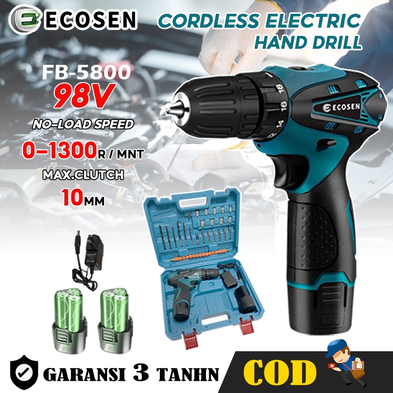 Jual Ecosen Mesin Bor Baterai Tangan 98v Bor Listrik Bor Cas Bor Mini