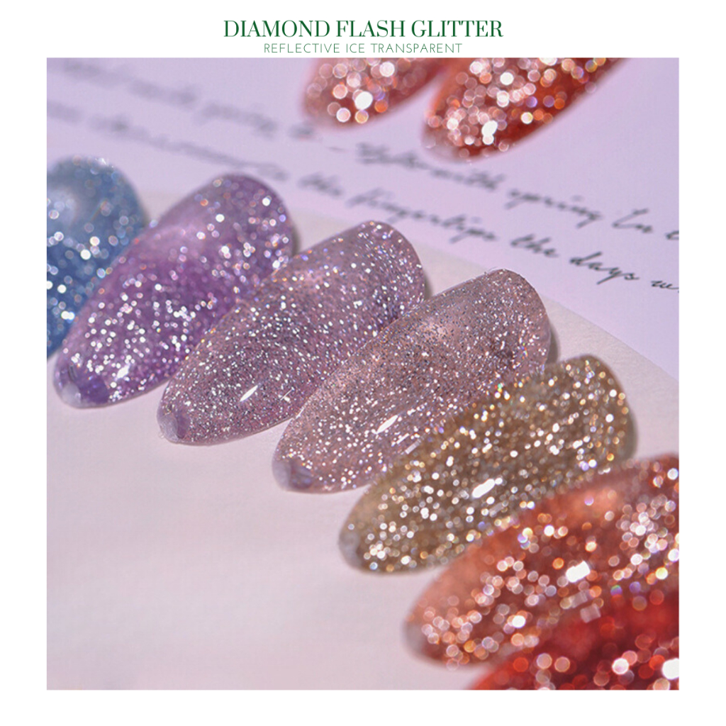 Jual Xeijayi Reflective Glitter Flash Transparent Ice Colors / New Nail Polish Glitter 2024 ...