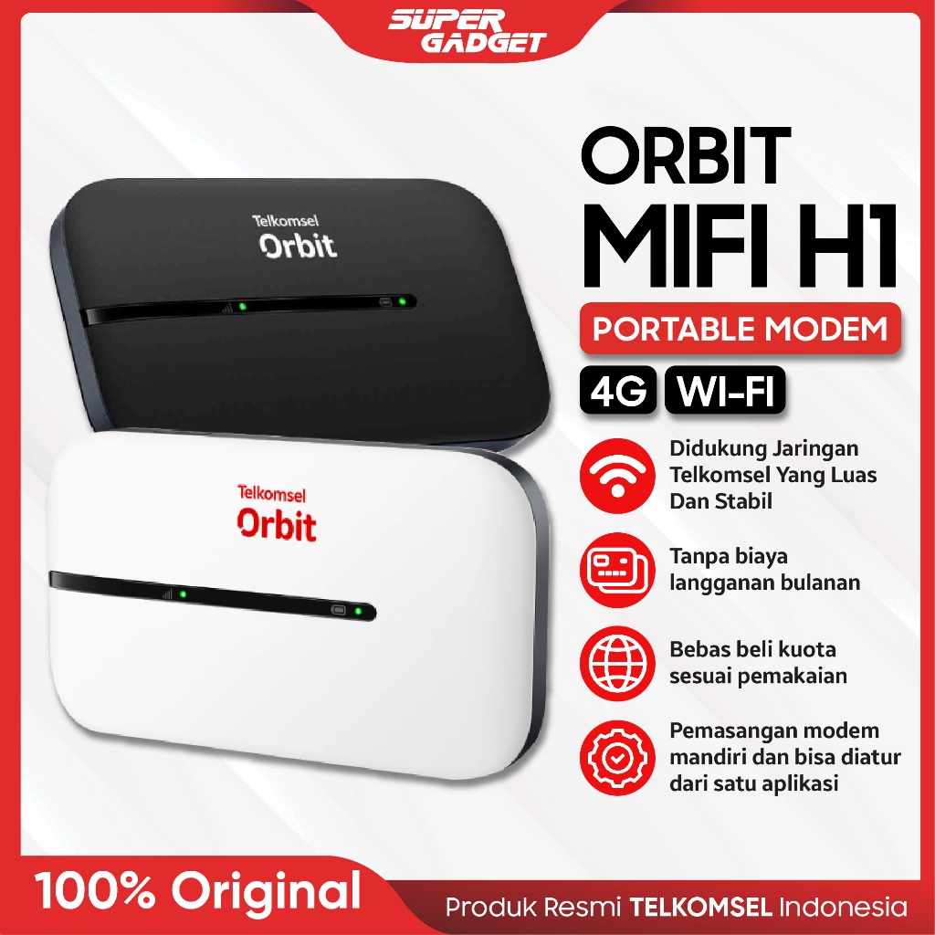 Jual Telkomsel Orbit MiFi H1 Portable Modem Wifi 4G High Speed Internet Hotspot Pocket | Shopee ...