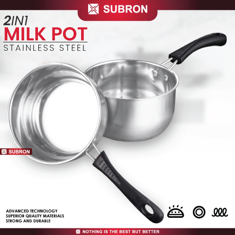 Jual SUBRON Panci Susu Set 2 IN 1 Stainless Steel Milk Pot 14cm 18cm ...