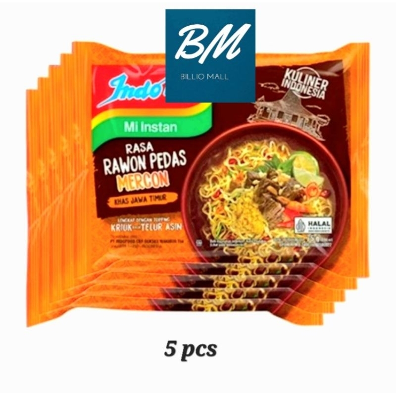 Jual Indomie Rawon Pedas Mercon 5 Pcs Shopee Indonesia