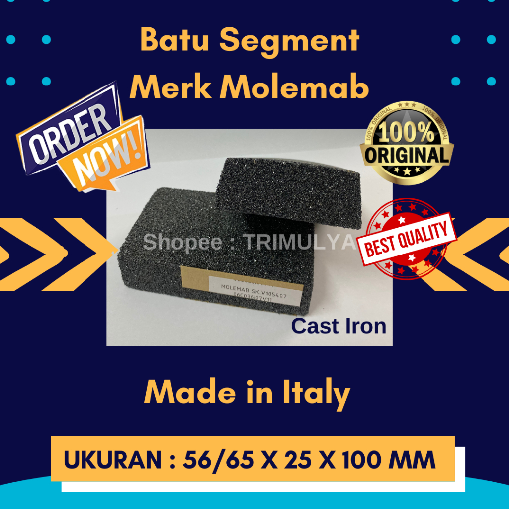 Jual Batu Segment Hitam MAB uk 65/56 x 25 x 100mm For Cast Iron | Shopee Indonesia