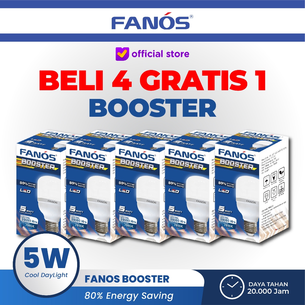 Jual Fanos Booster 5WATT ( Beli 4 Gratis 1 ) PAKET LAMPU LED MURAH DAN ...