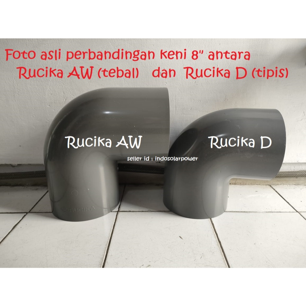 Jual Elbow PVC 90 derajat 90° RUCIKA 8" 8 inch Knee Keni siku L ada D atau AW tebal sambungan ...