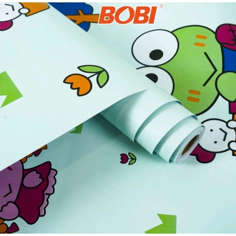 Jual WALLPAPER DINDING STIKER ROLL MOTIF KEROPI HIJAU LUCU | Shopee Indonesia