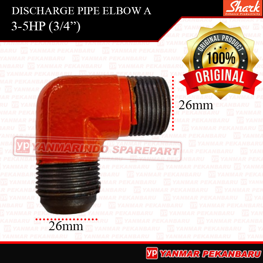 Jual 3 HP 5 HP DISCHARGE PIPE ELBOW 3HP 5HP UKURAN 3/4 INCH MESIN KOMPRESOR ANGIN SHARK ORIGINAL ...