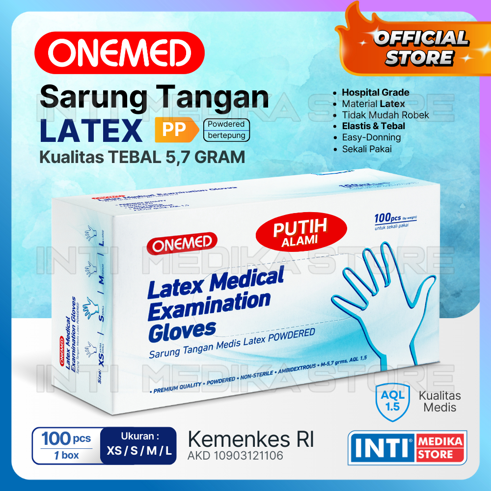 Jual ONEMED - Sarung Tangan Medis Latex POWDERED | Medical Examination ...