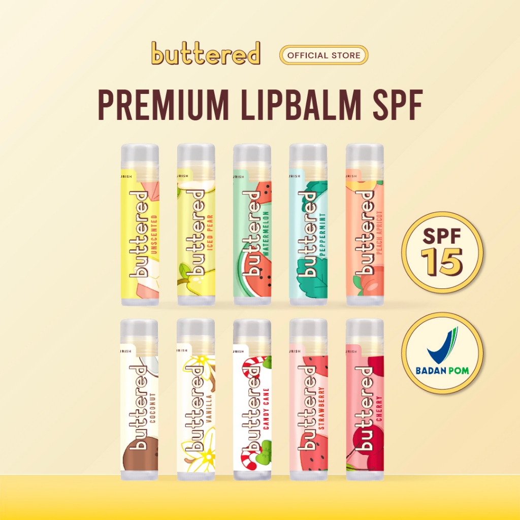 Jual Buttered Premium Lip Balm SPF 15 Pelembab Bibir Lip Care Solusi ...