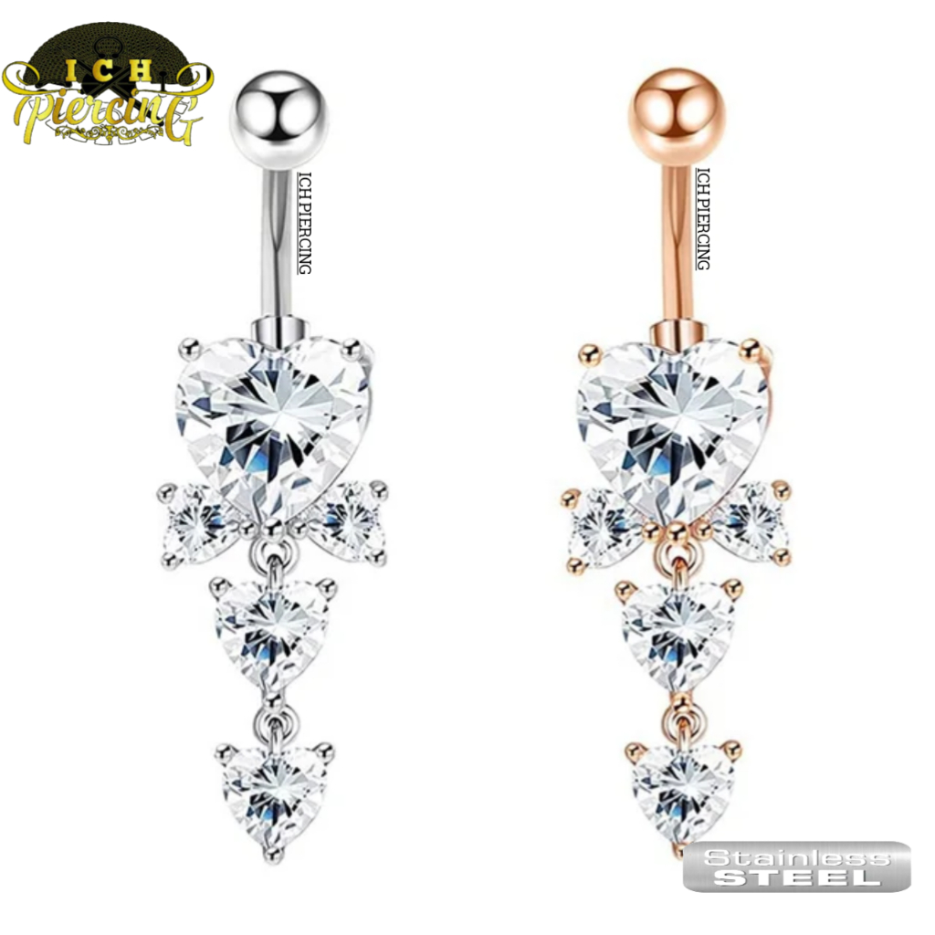 Jual ICH Anting Pusar Zircon Love / Belly Piercing Love Permata ...