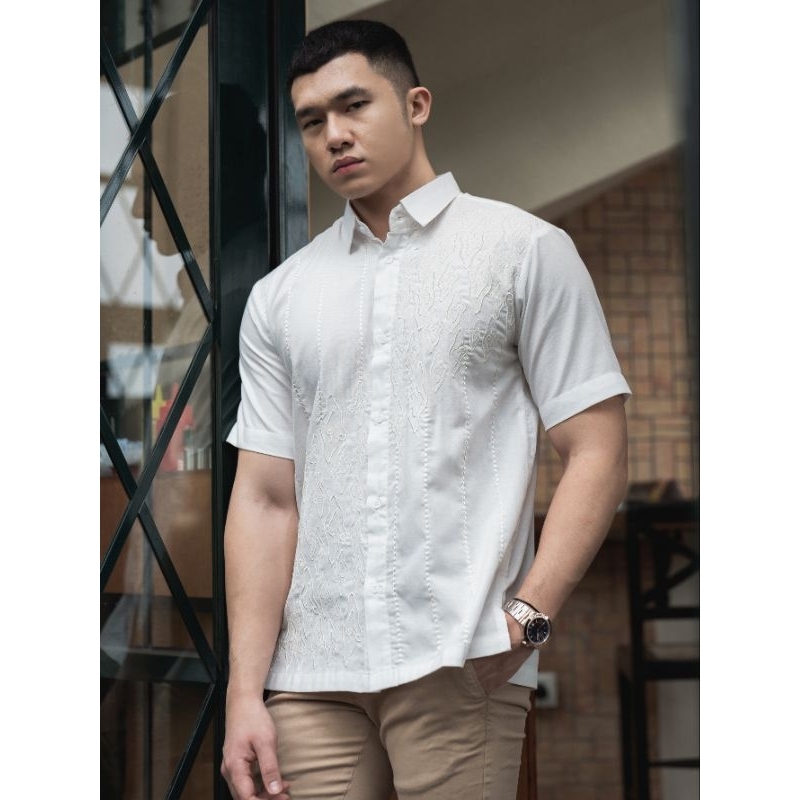 Jual Kemeja Bordir Pria NUC.ID Aiman 01 (Putih) | Shopee Indonesia