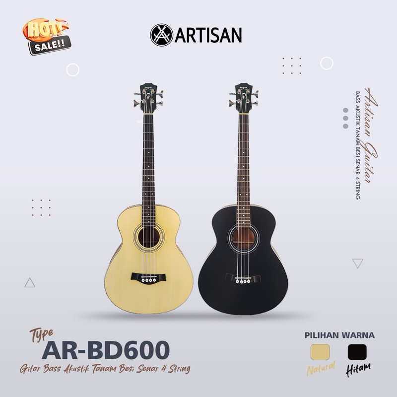 Jual ARTISAN Gitar Bass Akustik Tanam Besi AR - BD600 Senar 4 String Guitar | Shopee Indonesia