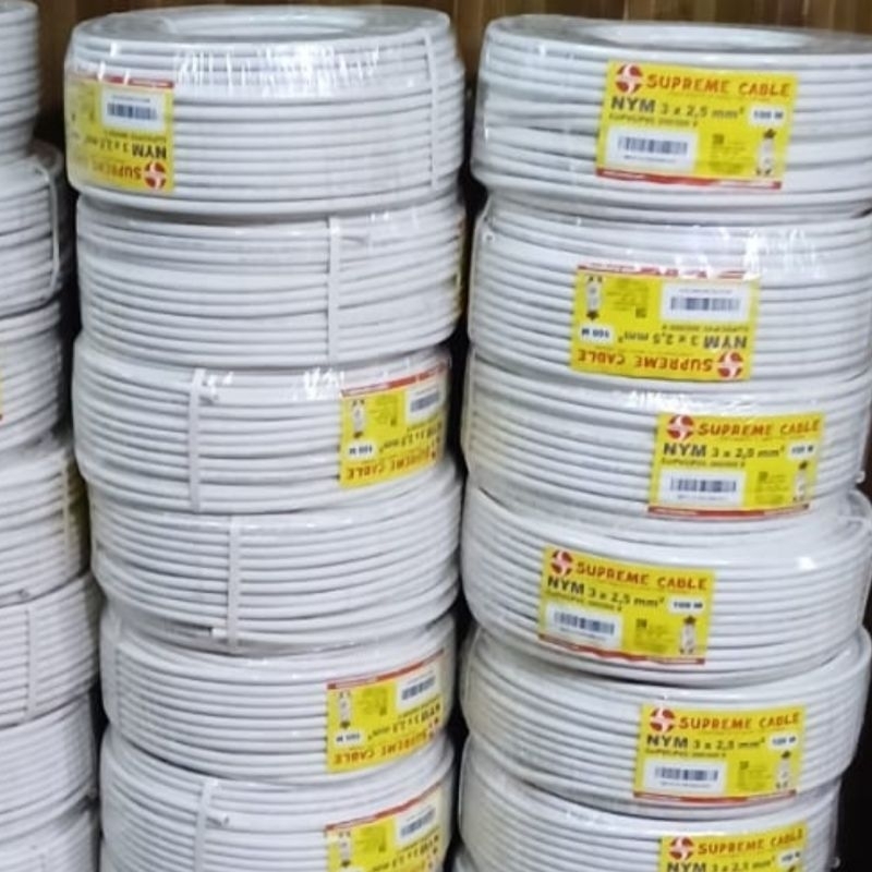 Jual kabel NYM 3x2.5mm supreme @100mtr roll an 100mtr putih | Shopee ...