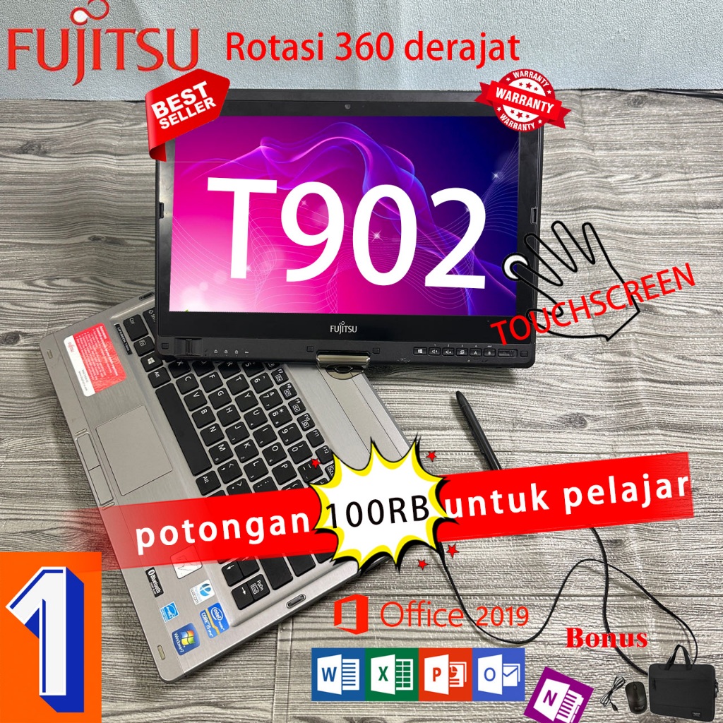 Jual Laptop Fujitsu T902 Q507 Q508 Q555 Q665 Touchscreen Tablet PC Hibrida 2-in-1 13.3" 11.6 ...