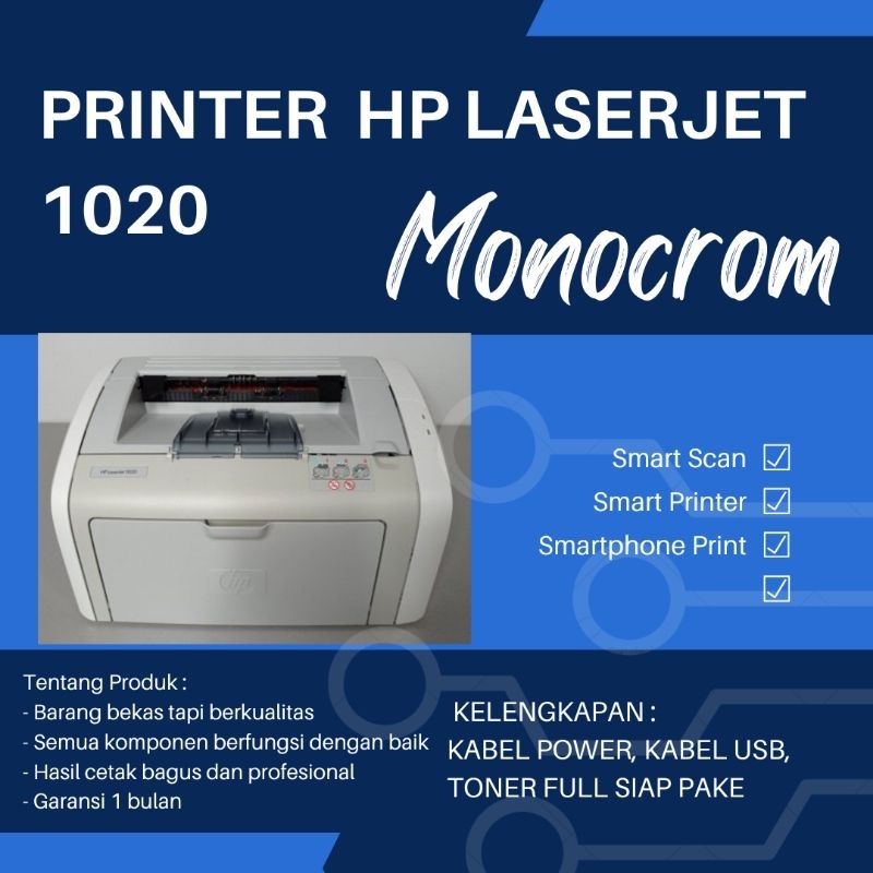Jual printer HP LaserJet 1020 bekas BerkualitasData TeknisTipe Laser ...
