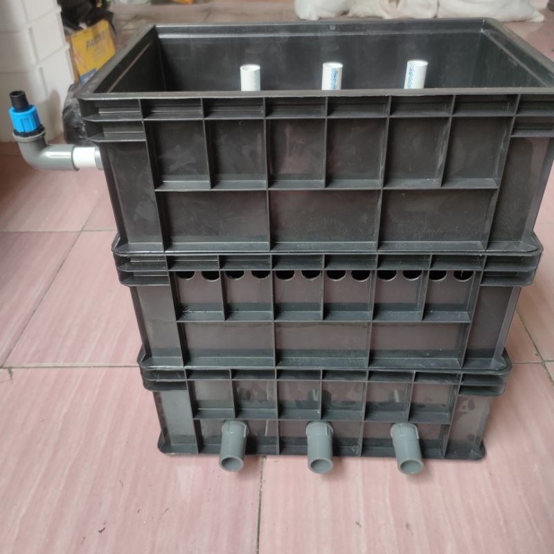 Jual TRICKEL FILTER KOLAM IKAN HITAM Box Filter 3 SUSUN (EMBER BIO ...