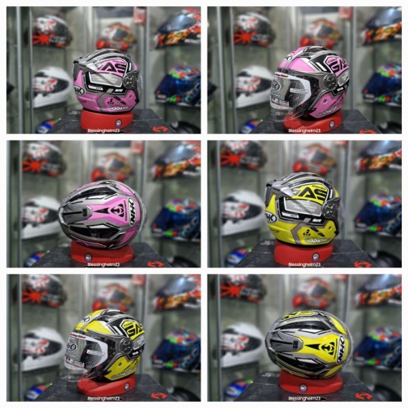 Jual NHK GLADIATOR MOTOF GAS HELM DOBLE VISOR OPEN FACE | Shopee Indonesia