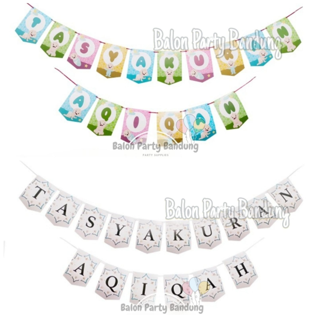 Jual Banner Tasyakuran Aqiqah / Bunting Flag Syukuran Kelahiran Anak ...