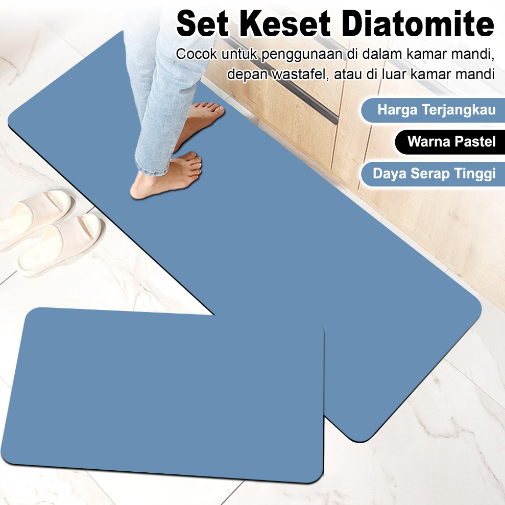 Jual NEW!! Keset Dapur SET 2in1 Anti Slip Diatomite Tebal Lembut Keset ...