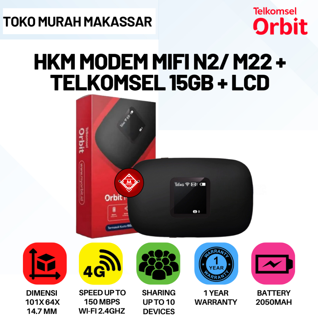 Jual MODEM MIFI N2 HKM M22 4G PORTABLE FREE KOUTA TELKOMSEL / MOD02-HKM | Shopee Indonesia